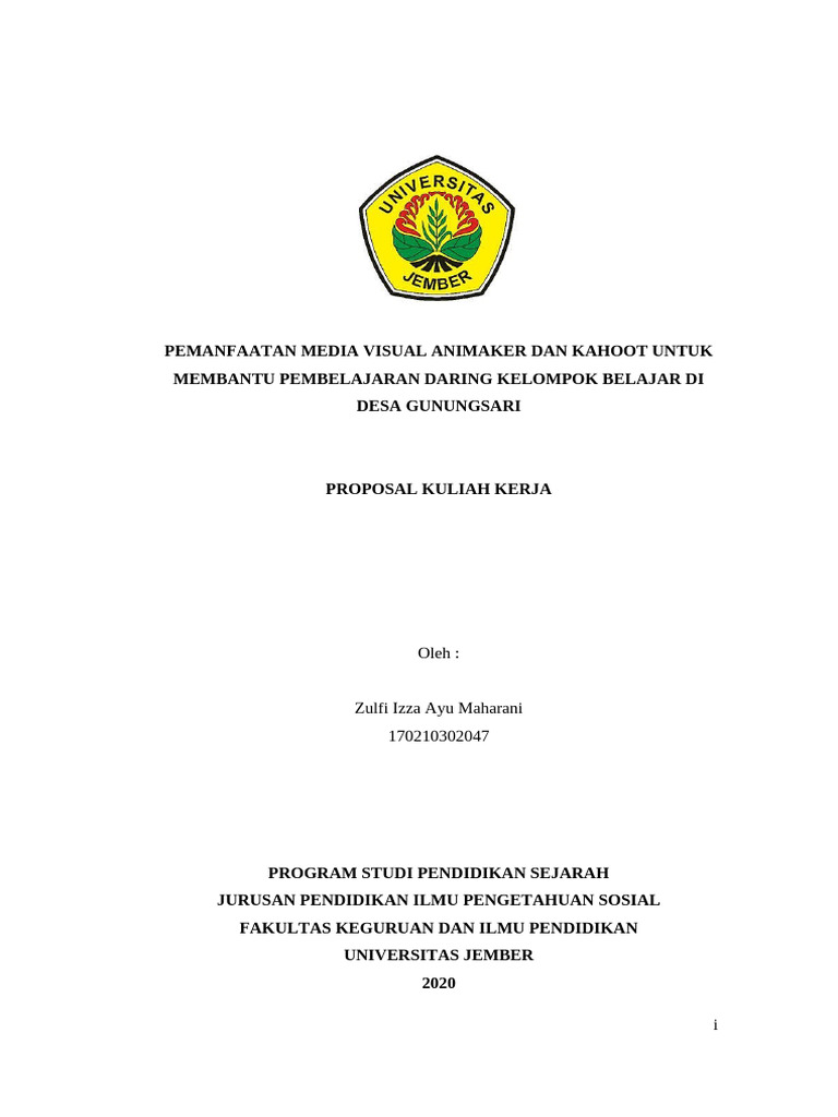Zulfi Izza Ayu Maharani _Proposal KK_170210302047 | PDF