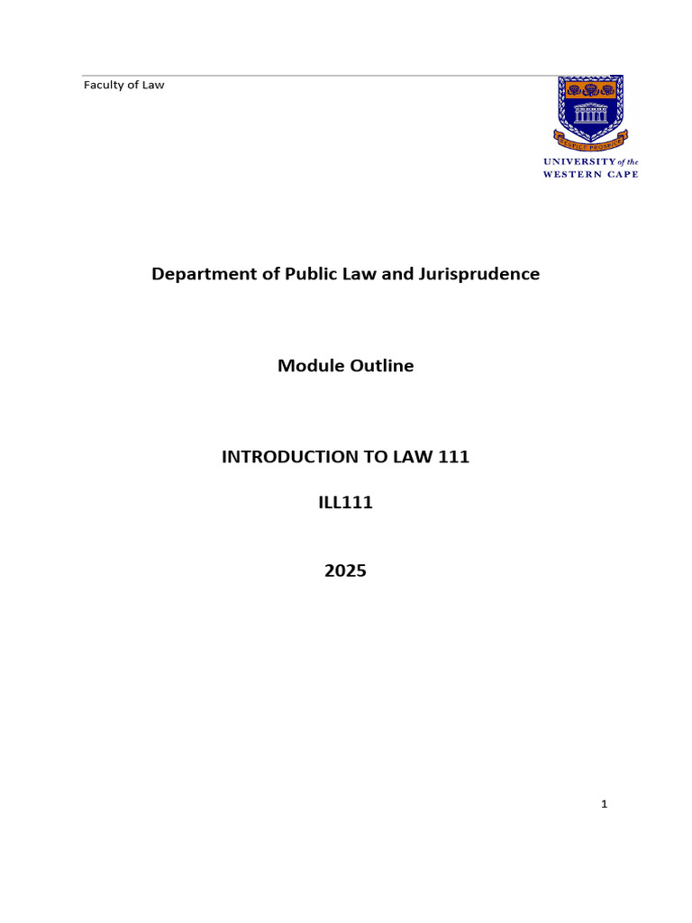 ILL111 Module Outline 2025 | PDF | Learning | Entrepreneurship