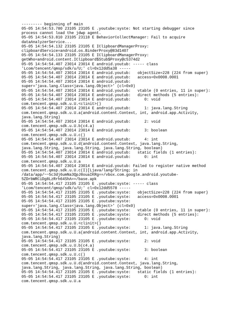 .Google - Android.youtube Logcat | PDF | Java (Programming Language) | Software Development