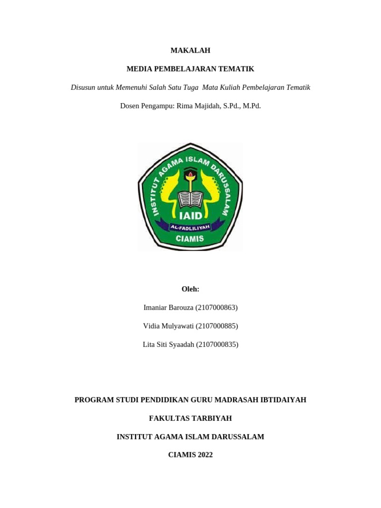 MKLH Media Pembelajaran Tematik | PDF