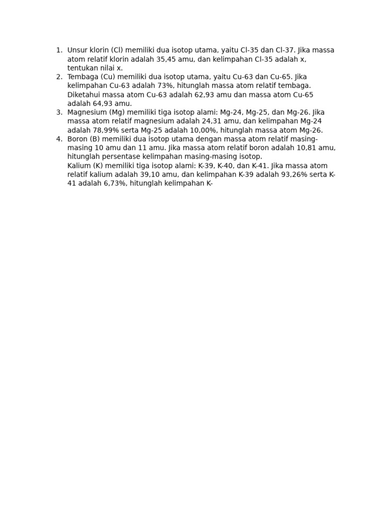 Soal Latihan Isotop | PDF