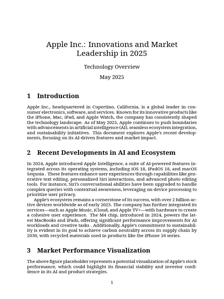 Apple Inc. Innovations and Market Impact 2025 | PDF