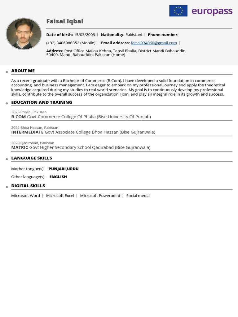 Faisal Iqbal. CV | PDF