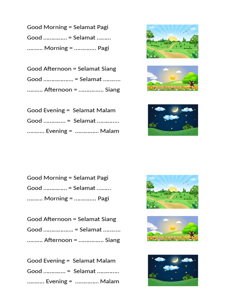 Latihan Good Morning | PDF