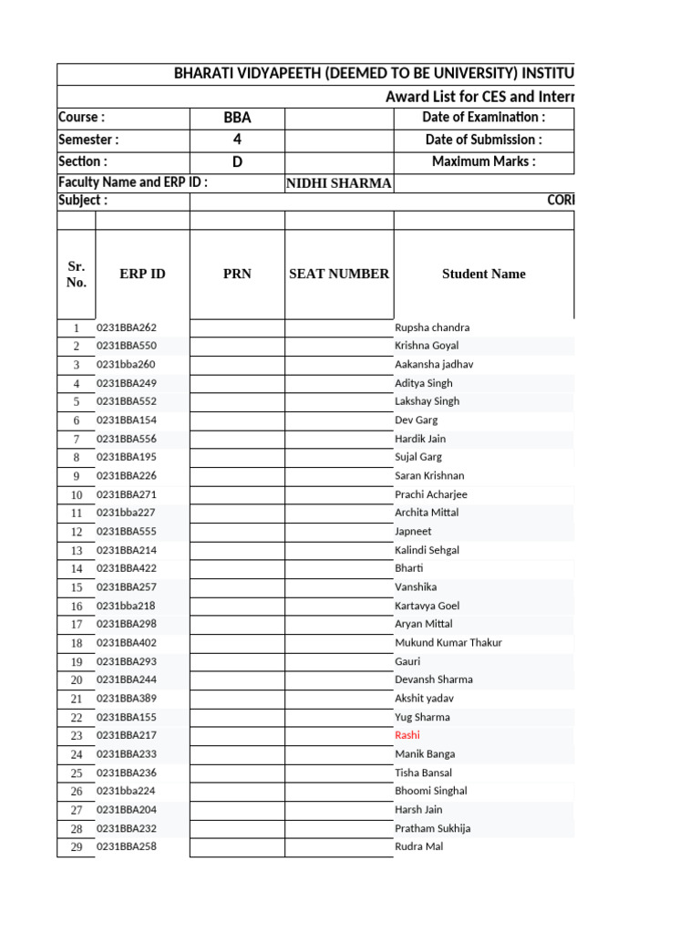 Consolidated Format - Bba 4 | PDF