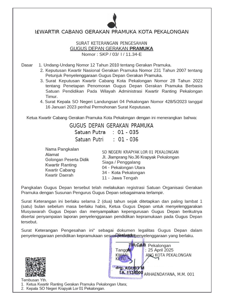 Pengesahan Gugus Depan | PDF