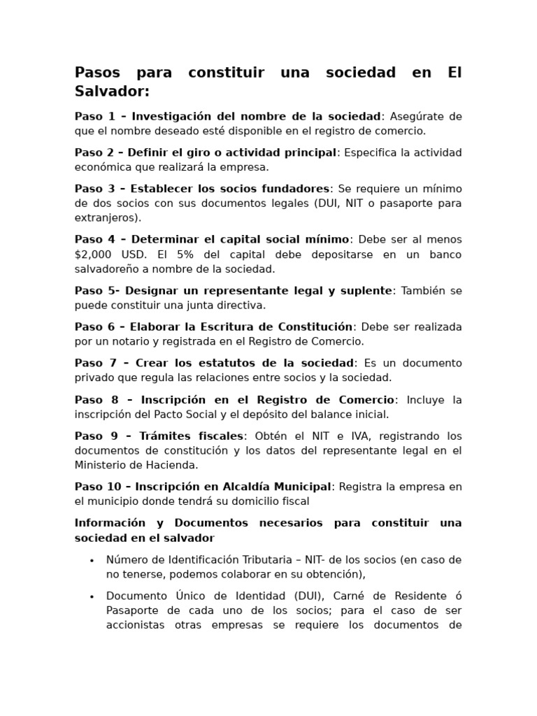 Pasos para constituir una Sociedad Mercantil | PDF | Contabilidad | Contador
