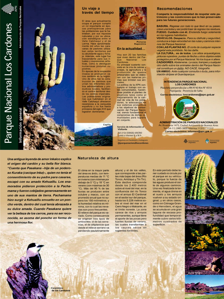 FOLLETO DIGITAL - Parque Nacional Los Cardones - 1 | PDF