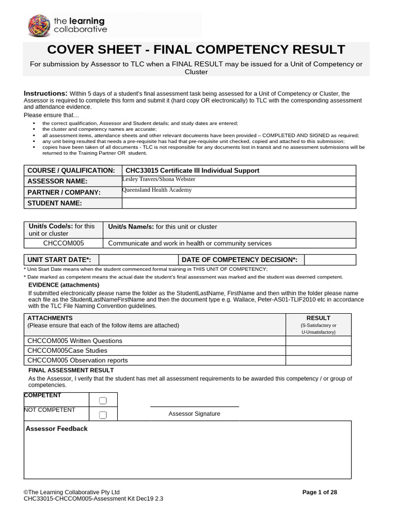 CHC33015 CHCCOM005 Assessment Kit Dec19 2.3 | PDF | Communication | Policy