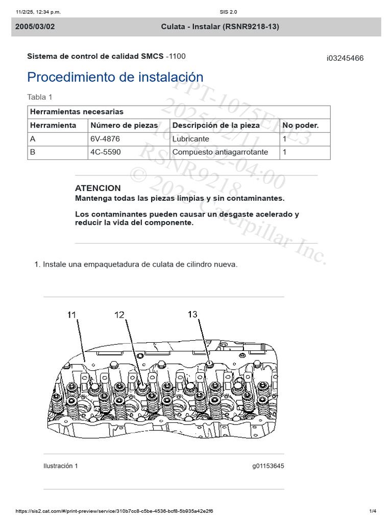 Sis 2.0 Par Torque Culata F-413 | PDF | Tornillo | Tecnología del motor