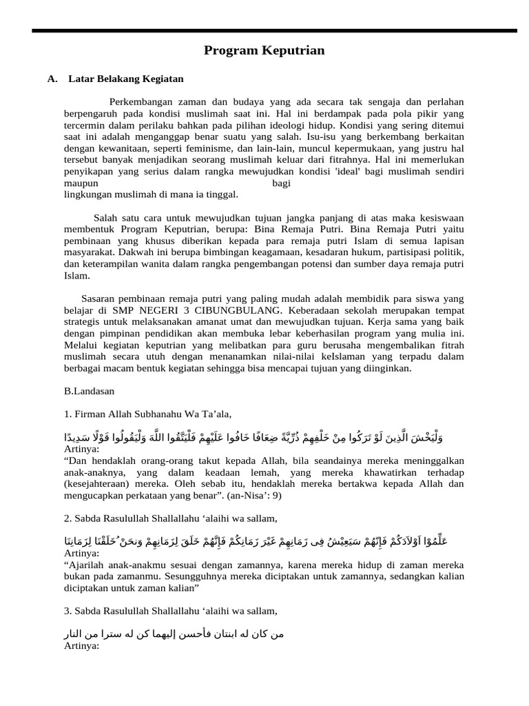 Program Keputrian | PDF