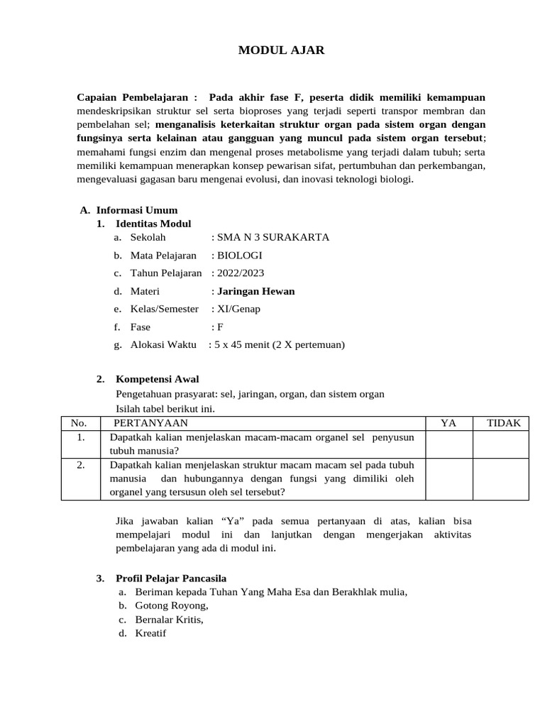 OK MODUL AJAR JARWAN Ok | PDF