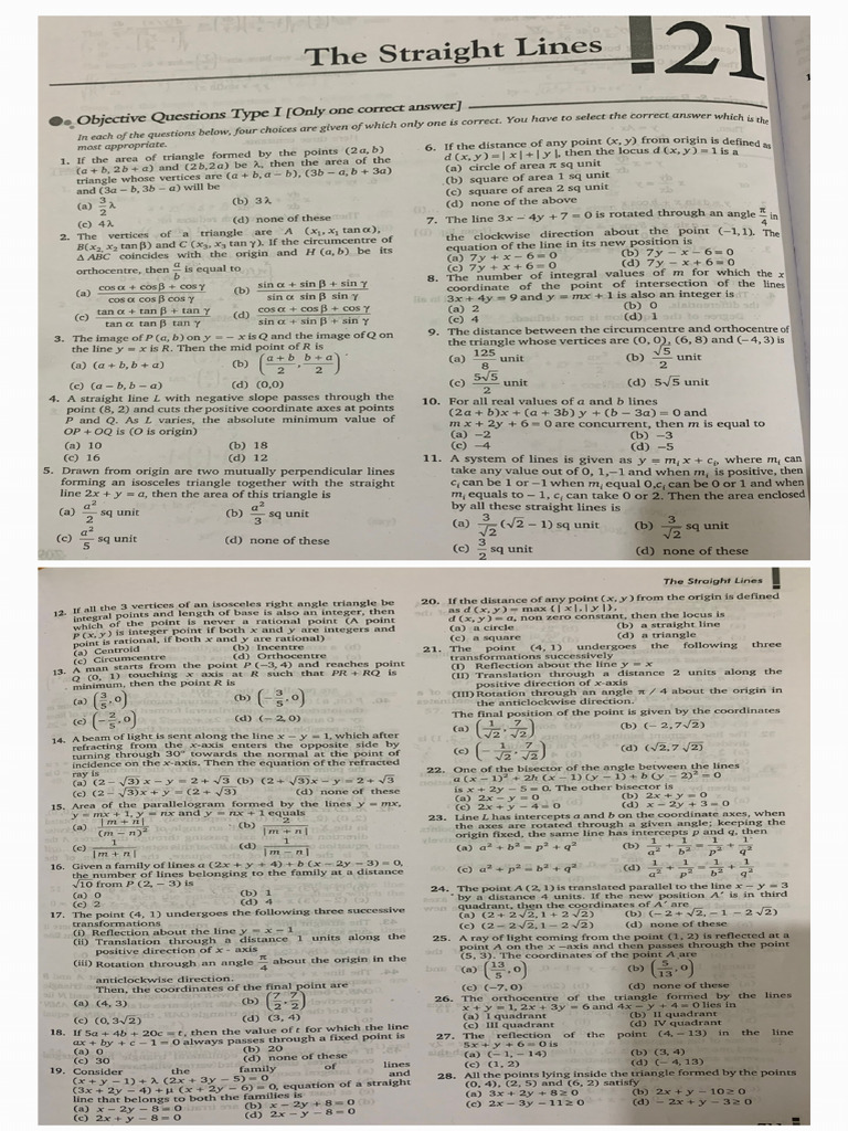 Straight Line Full Jee Mains 2024 - 230324 - 114825 | PDF