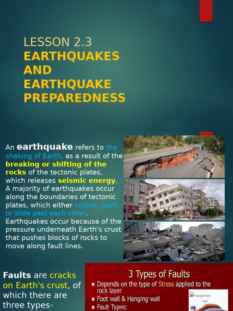 Lesson 2.3 Earthquake | PDF | Fault (Geology) | Earthquakes