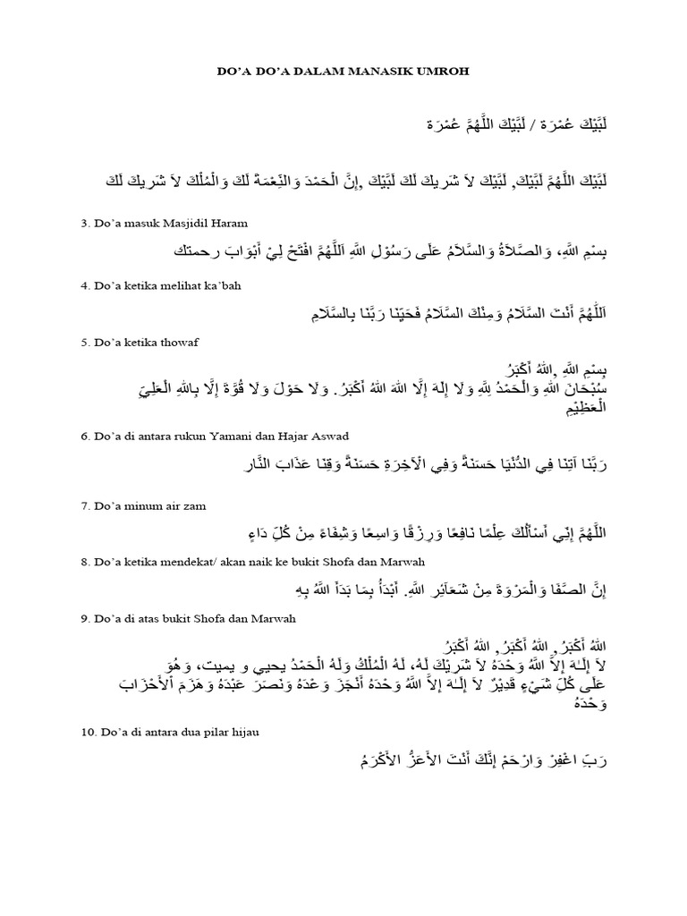 Doa-Doa Umrah | PDF