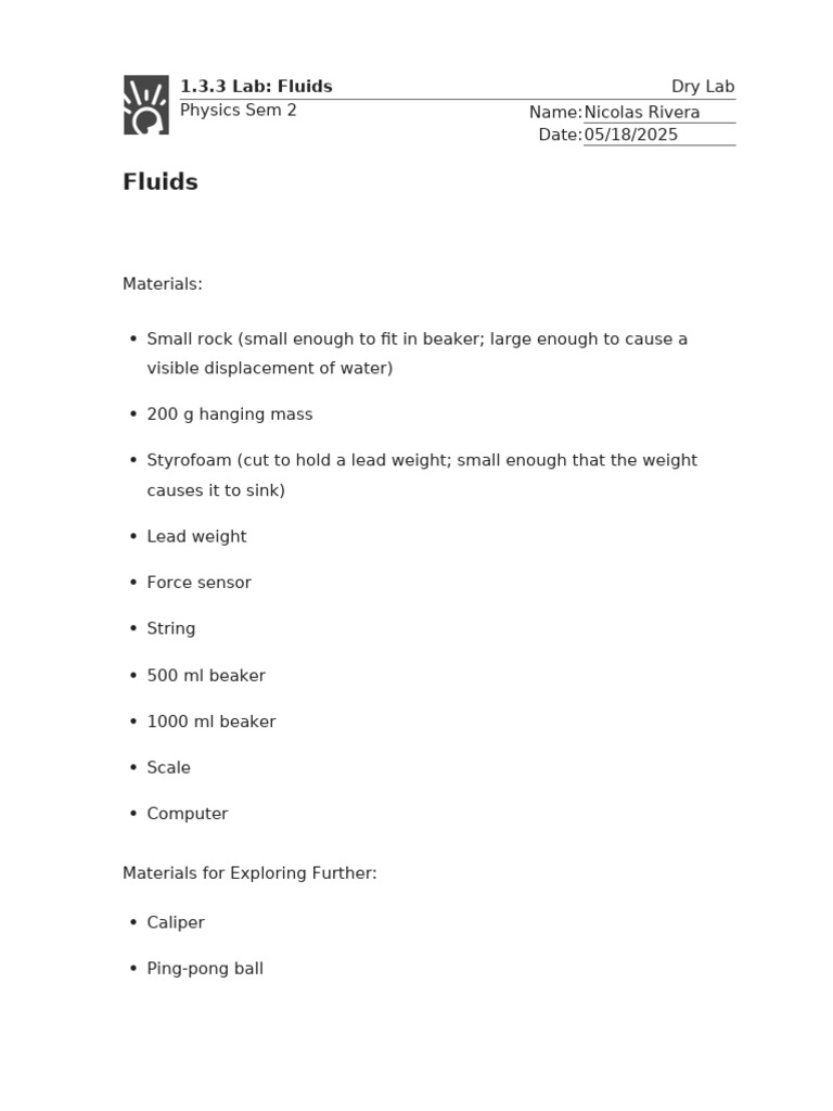 Buoyant Force and Water Displacement Lab | PDF | Buoyancy | Density