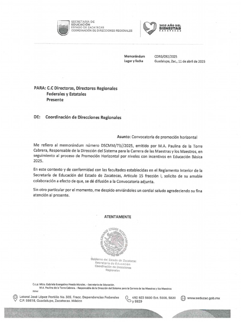 Memorándum 092 | PDF