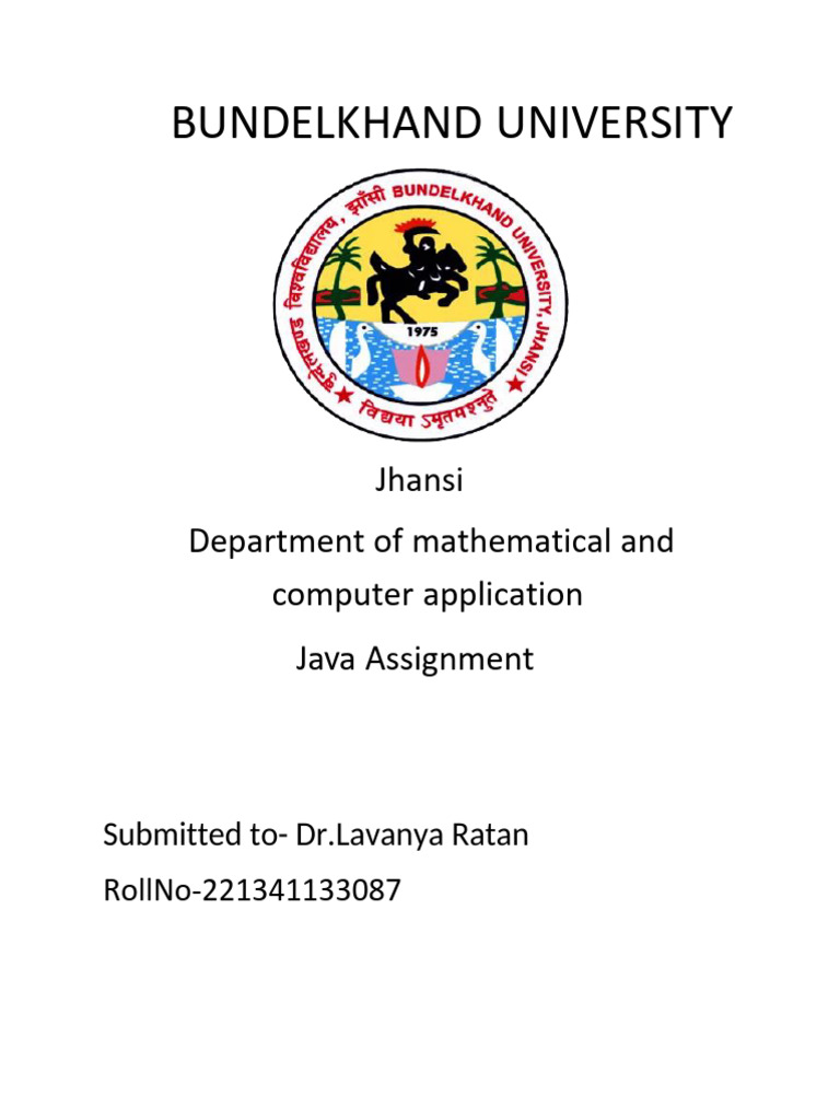 Bundelkhand University Java Assignment | PDF