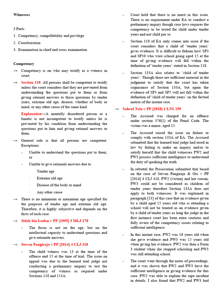 Chapter 5 (Witnesses) | PDF | Witness | Justice