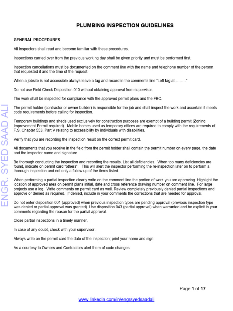 Plumbing-Inspection-Guidelines | PDF | Plumbing | Toilet