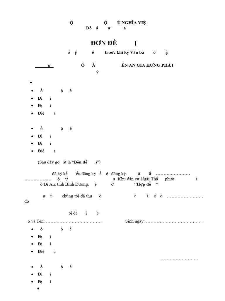 KHKD - Đơn Đề Nghị Chuyển Tên Trước Khi Ký VBTT | PDF