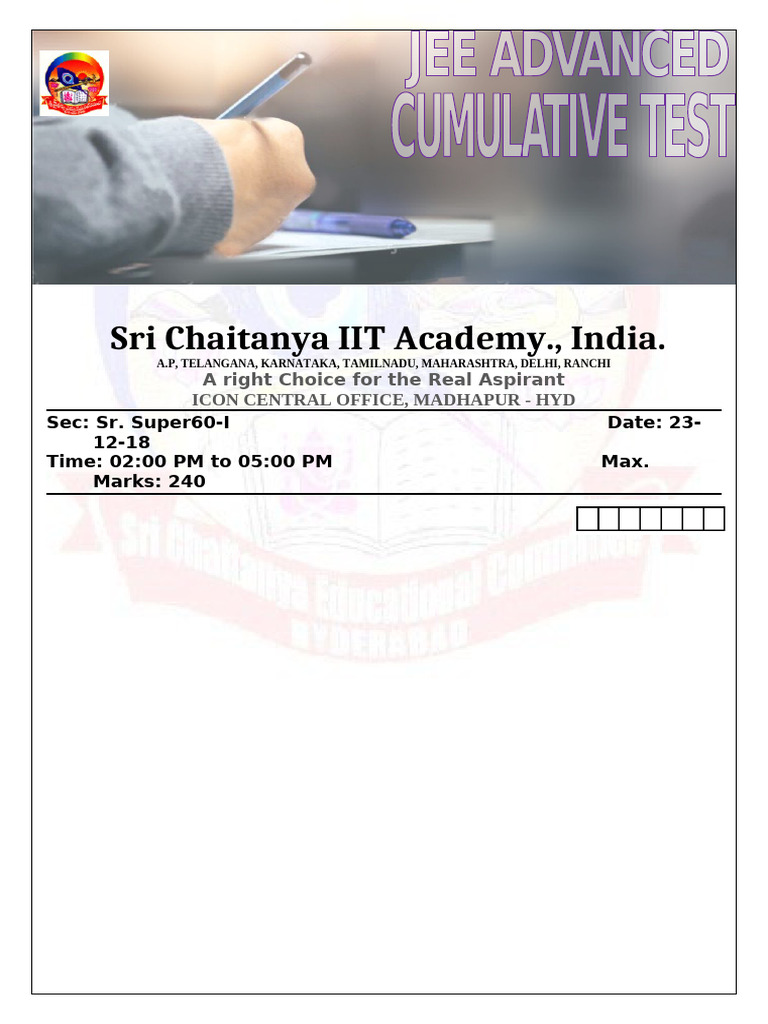 23-12-18 - Jee Adv - 2011-P2 - CTA-09 - QP | PDF | Gases | Heat Capacity