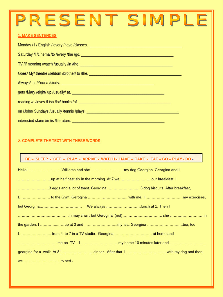 Present Simple Fun Activities Games - 8235 | PDF