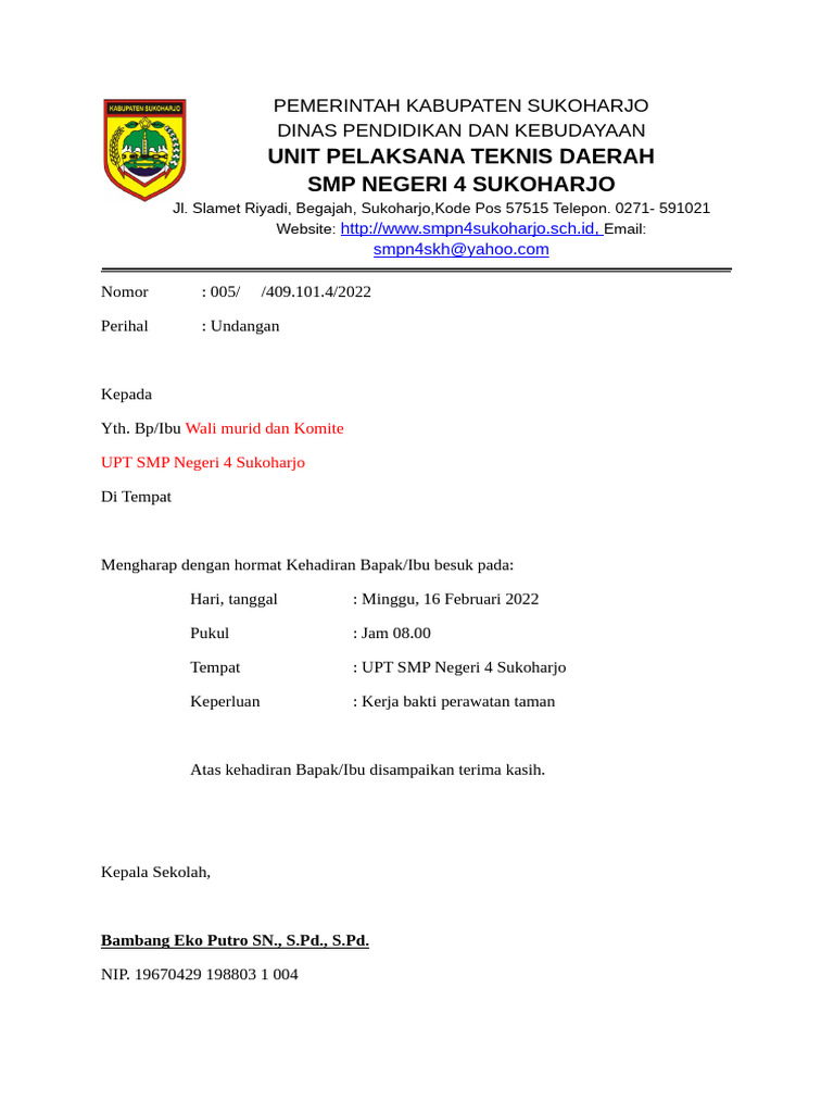 Contoh Undangan | PDF