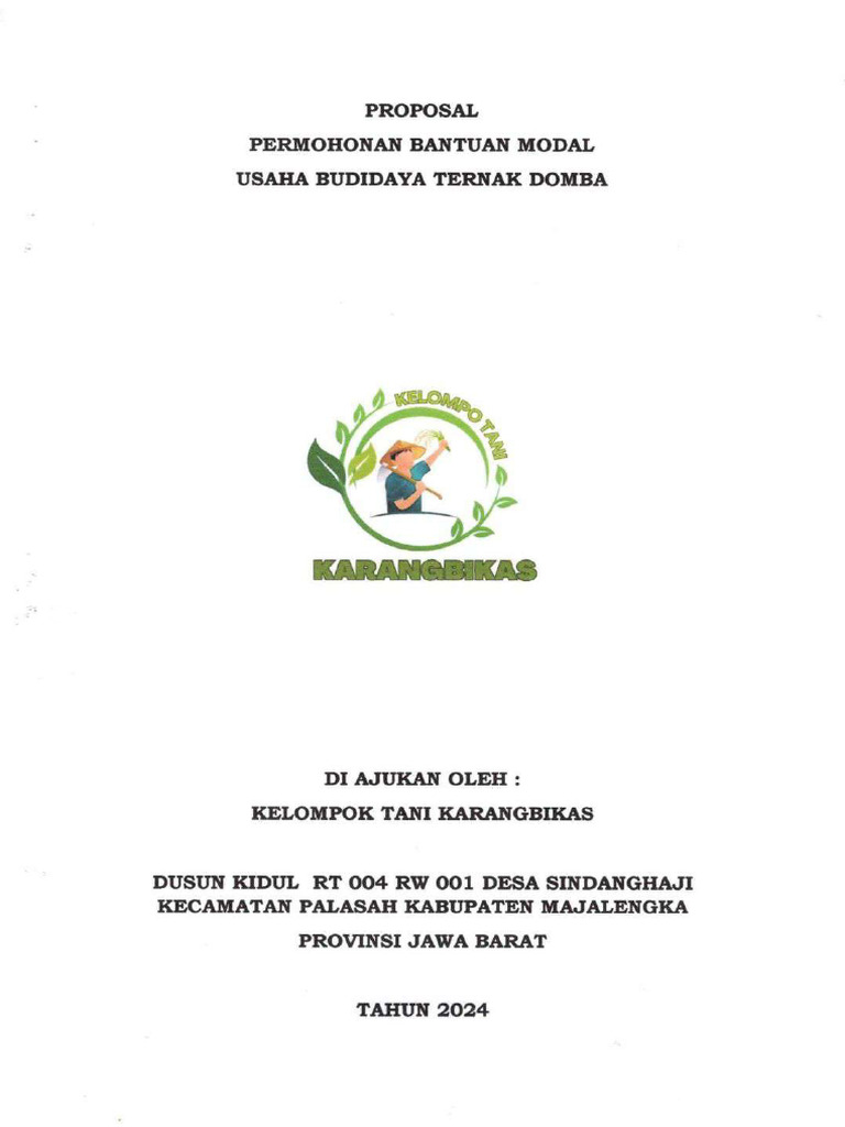 Proposal Kelompok Tani Karangbikas | PDF