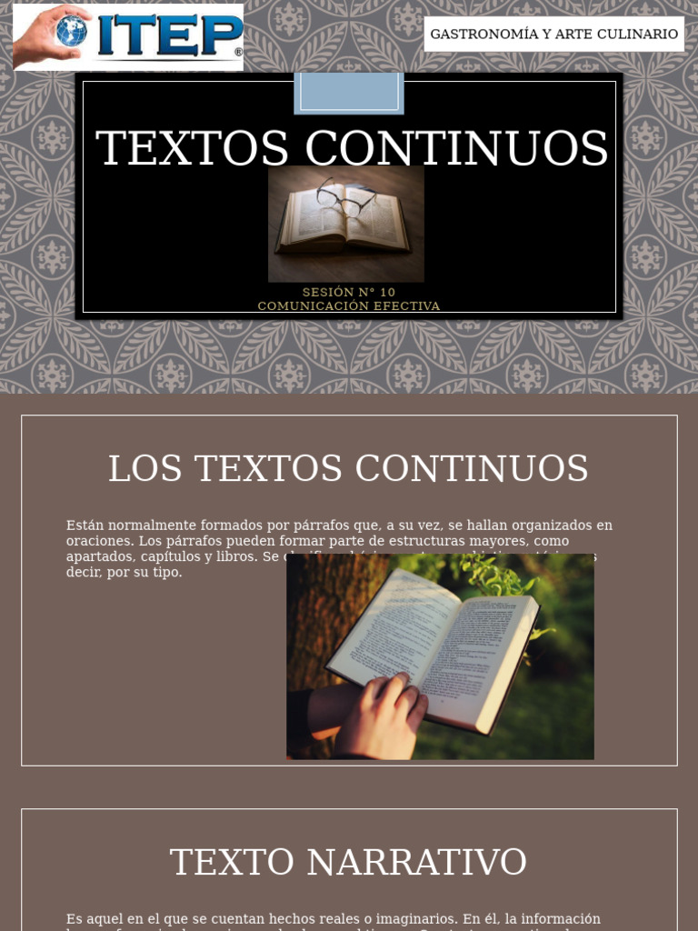 Textos Continuos | PDF | Sumario abstracto) | Comprensión