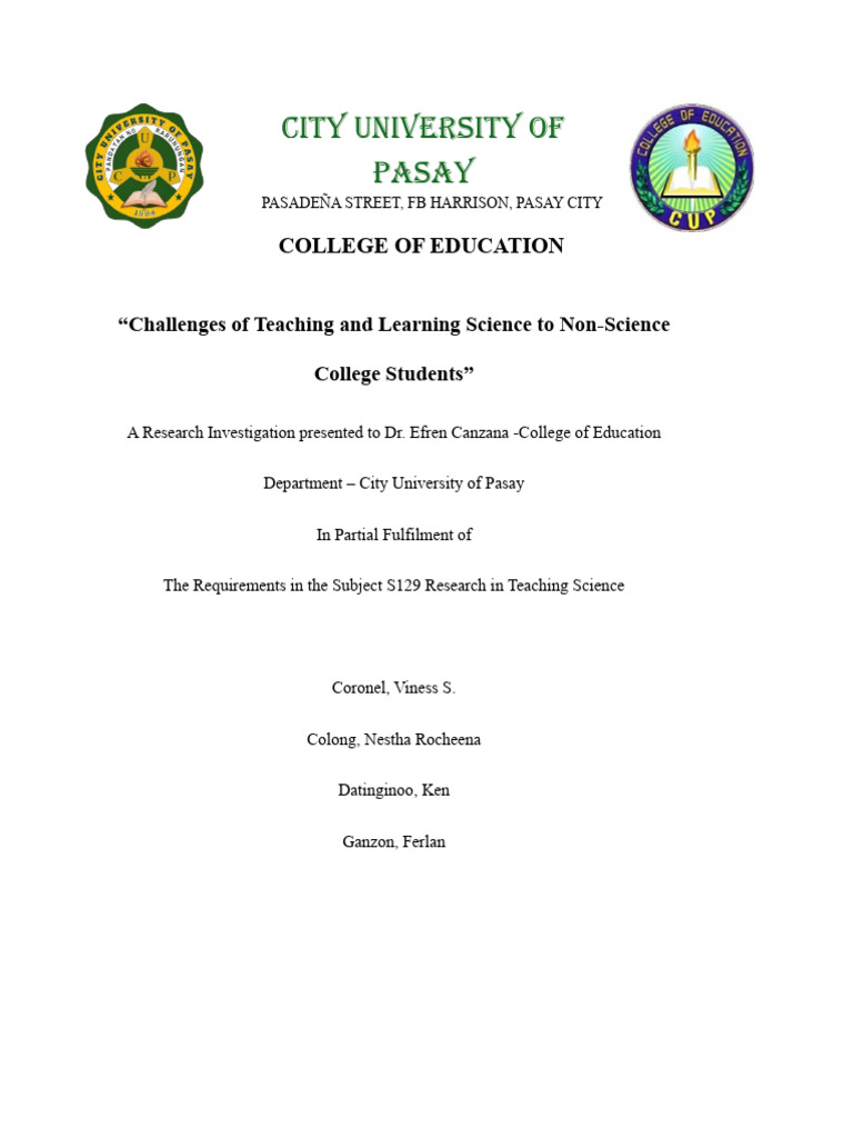 RESEARCH-IN-TEACHING-SCIENCE-FINAL OUTPUT 2 | PDF | Science | Learning