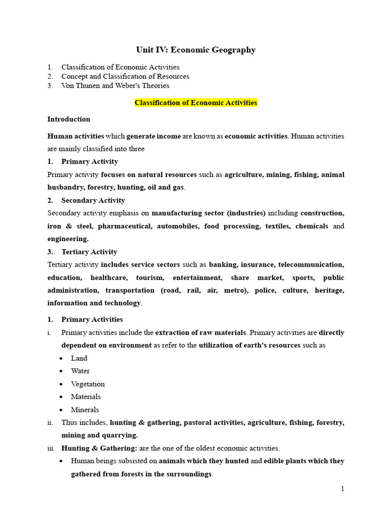 Unit 4 Economic Geography | PDF | Agriculture | Pastoralism