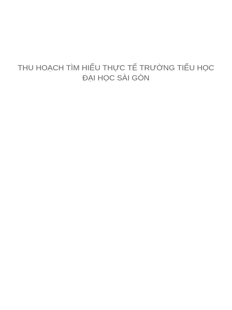 Thu Hoach Tim Hieu Thuc Te Truong Tieu Hoc Phuong Duc | PDF