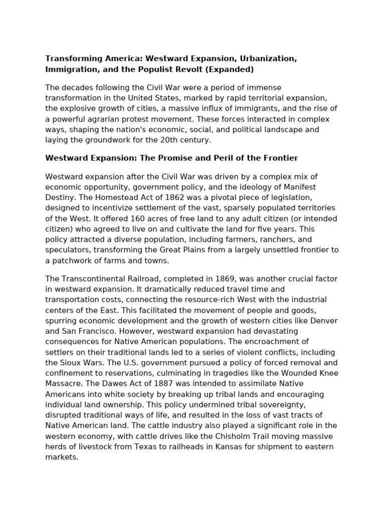 Article - U.S. History Post-Civil War Era Review - Florida Edition ...