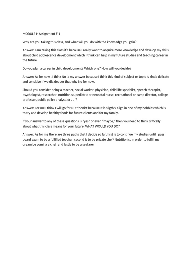 MODULE I- Assignment # 1 | PDF