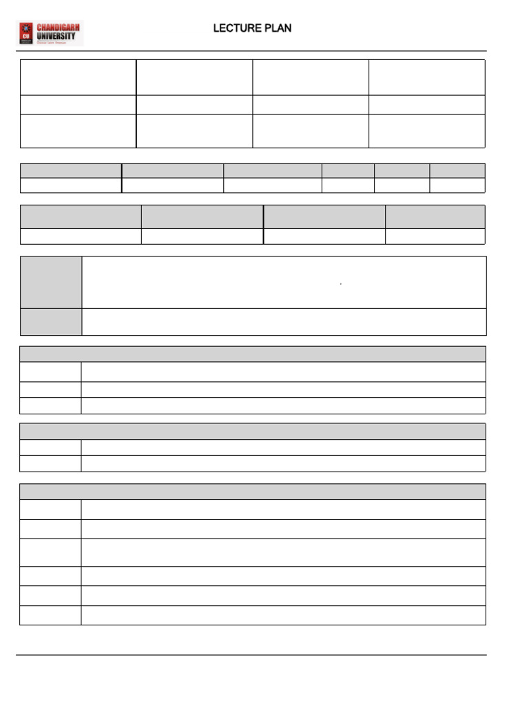 LecturePlan BI519 22CST-367 | PDF | Engineering | Internet Of Things