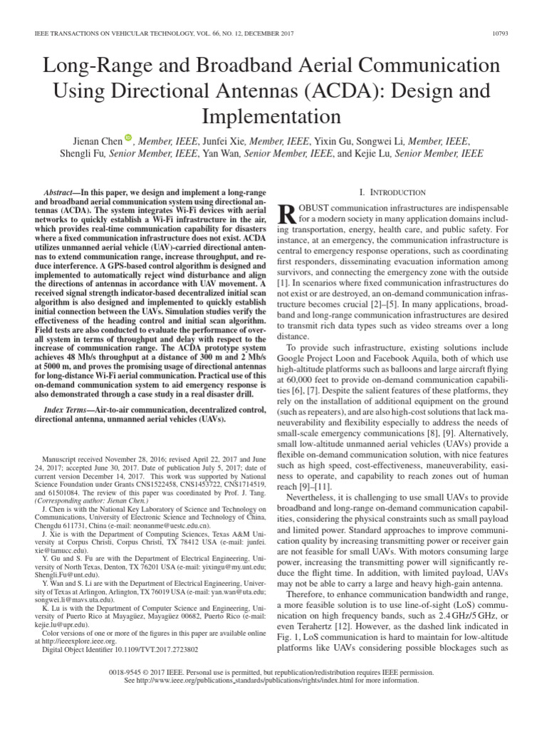 Long-Range and Broadband Aerial Communication Using Directional Antennas ACDA Design and ...