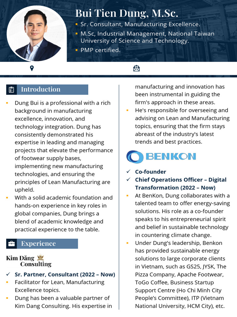 Bui Tien Dung: Manufacturing Excellence Expert | PDF | Engineering ...