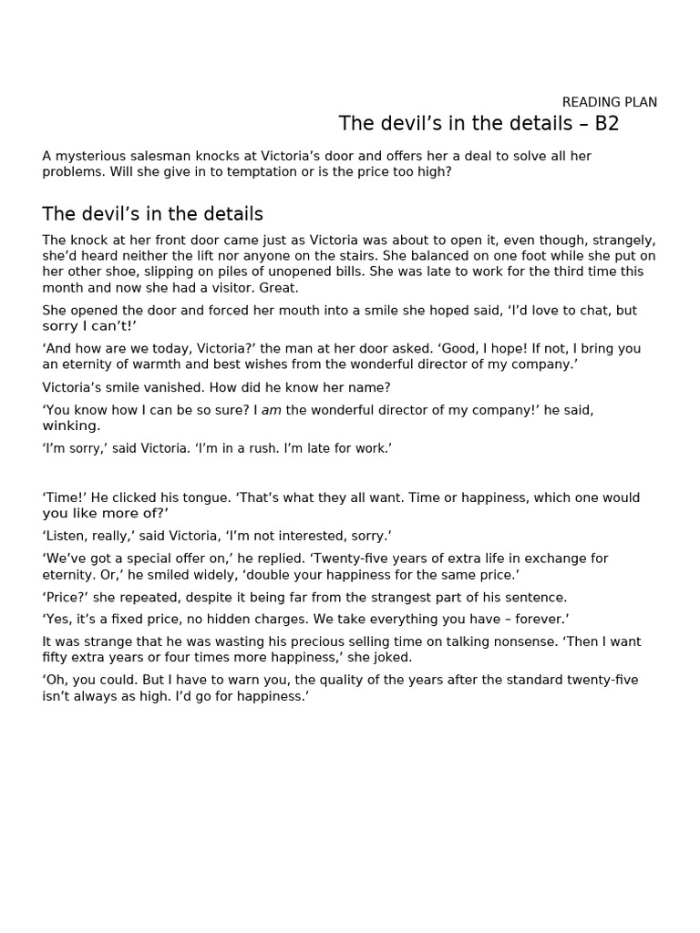 Graded Stories The Devils in The Details b2 - Text - Only 1131733159460 | PDF