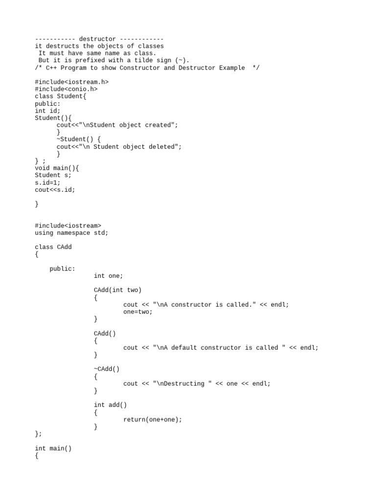 4)destructor | PDF
