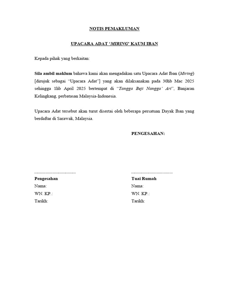 Notis Pemakluman | PDF