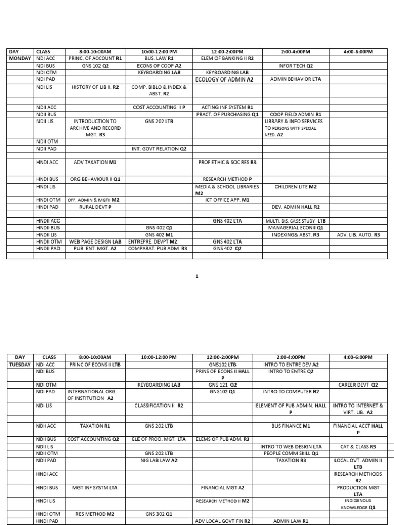 Updated S.M.S Second Semester Lecture Time Table 2024 | PDF