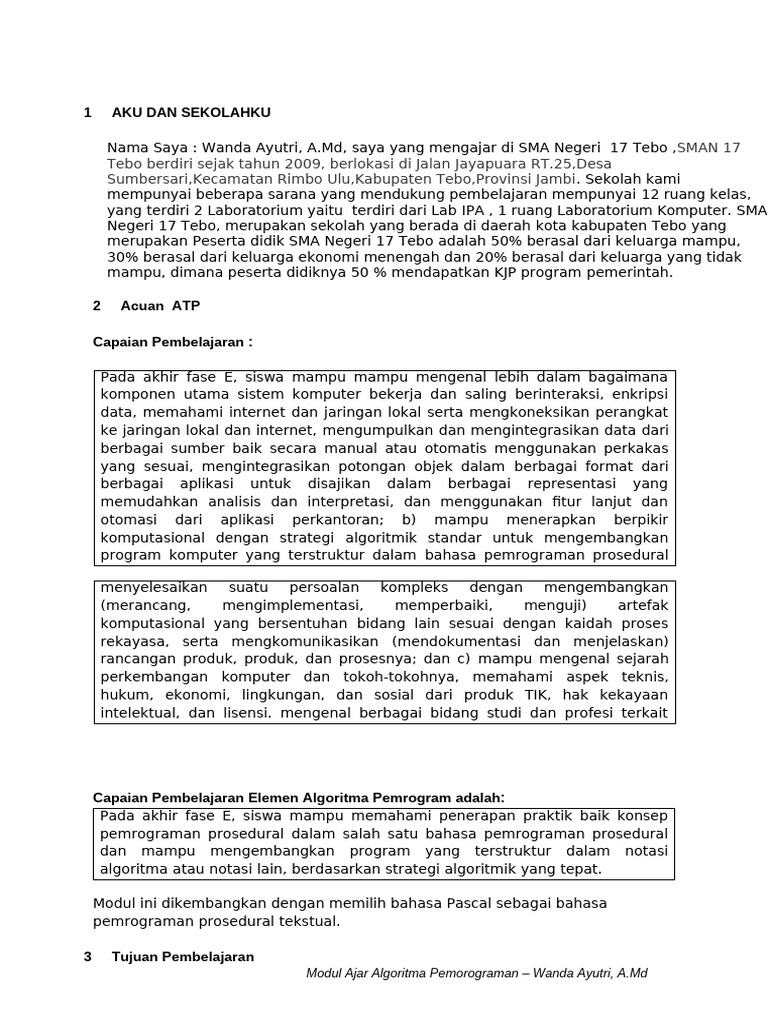 Modul Ajar Program Algoritma Oke | PDF