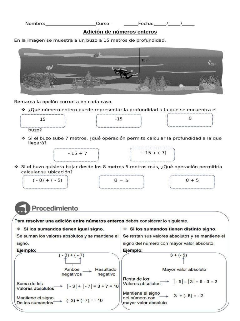 Guia 7mo N Enteros | PDF
