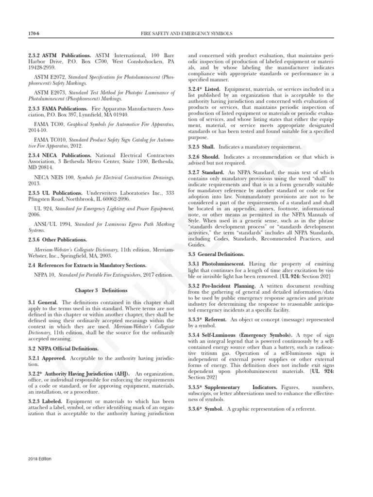 NFPA 170 2018 Symbols ff-5-6 | PDF
