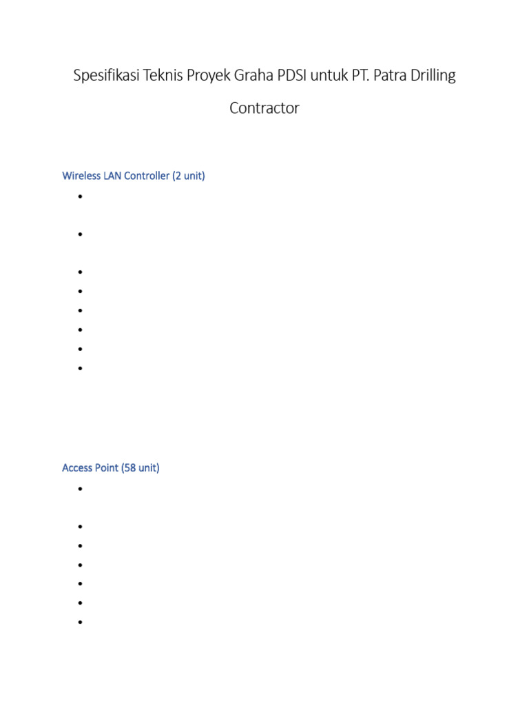 Spesifikasi Tekhnis Graha PDSI | PDF