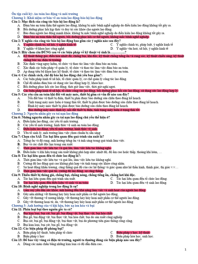 Ôn tập cuối kỳ ATLD | PDF