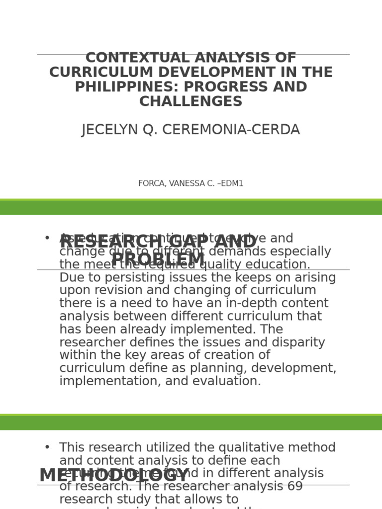 Contextual Analysis of Curriculum Development in the Philippines | PDF ...