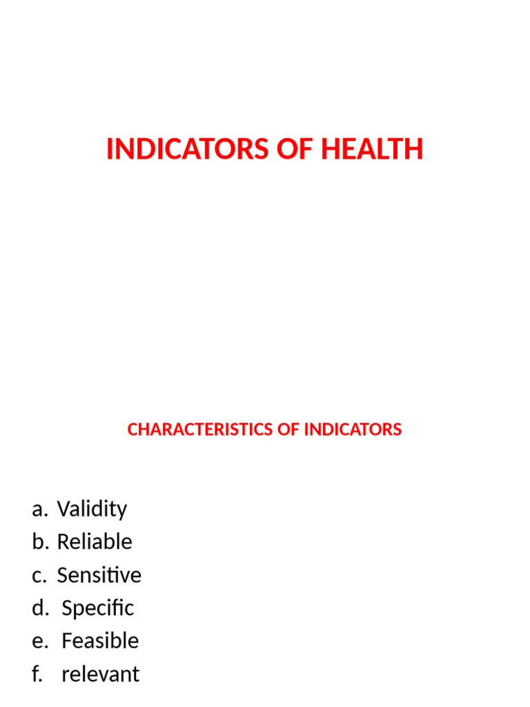 Key Health Indicators Explained | PDF | Public Health | Health Care