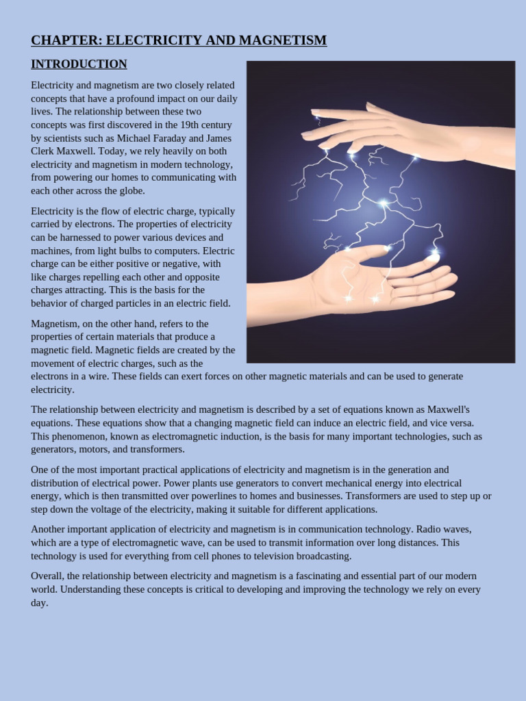 Electricity and Magnetism | PDF | Electricity | Electric Charge